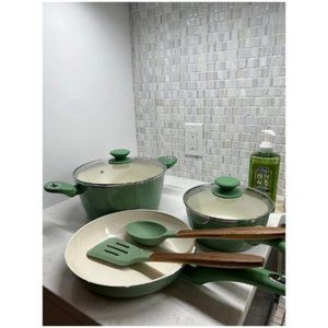 Gibson Home | Kitchen | Home 7 Piece Mint Green Aluminum Nonstick ...